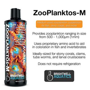 Brightwell Aquatics Zooplanktos-M - Zooplankton Food Supplement for Marine and Reef Aquariums, 2-l