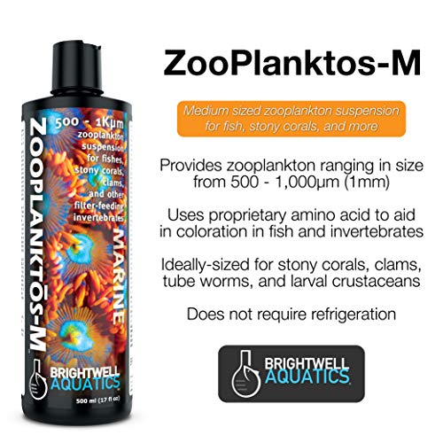 Brightwell Aquatics Zooplanktos-M - Zooplankton Food Supplement for Marine and Reef Aquariums, 2-l