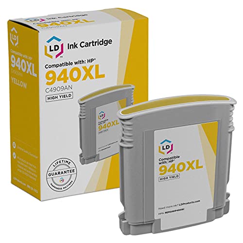 LD Products Remanufactured Ink Cartridge Replacement for HP 940XL C4909AN High Yield (Yellow)