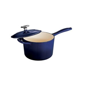 tramontina covered sauce pan enameled cast iron 2.5-quart, gradated cobalt, 80131/070ds