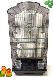 large open top canary parakeet cockatiel lovebird finch bird cage - 18" length x 14" depth x 35" height