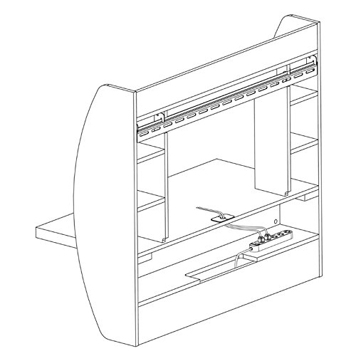 Prepac Floating Desk with Storage, White