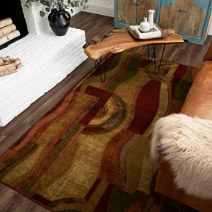 mohawk home picasso area rug, 3' 9" x 5' 8", wine