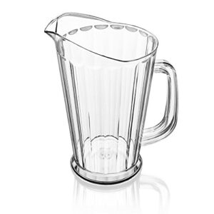 new star foodservice 46144 polycarbonate plastic tapered style restaurant water pitcher, 60-ounce, clear