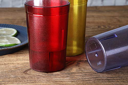 New Star Foodservice 46649 Tumbler Beverage Cup, Stackable Cups, Break-Resistant Commercial SAN Plastic, 8 oz, Clear, Set of 12