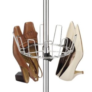 Whitmor 6 Tier Floor-To-Ceiling Shoe Spinner - Adjustable with Basket