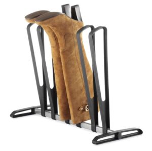 whitmor 3 pair boot rack - adjustable heavy duty frame - black