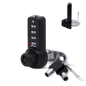 combi-cam ultra, 7432s-black & keys, combination cam lock with master key override, 5/8" cylinder, black finish