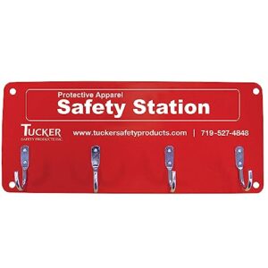 tucker industries wall mount 4-hook safety equipment station