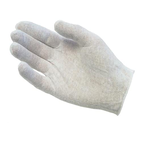 Protective Industrial 97-501 Cotton Lisle Economy Light Weight Women's Glove Liner, White (Pack of 12 pair)