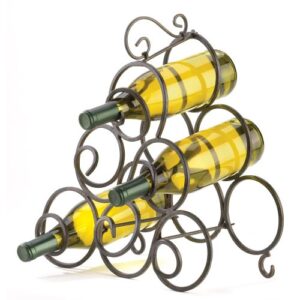 gifts & decor 32405 scrollwork wine rack, multicolor