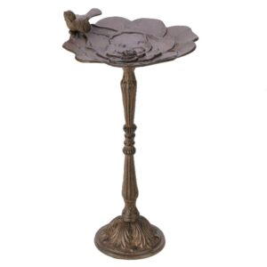 Gifts & Decor Rustic Finish Cast Iron Outdoor Birdbath