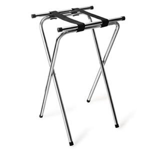 new star 20007 mirror chrome finish steel double bar folding tray stand, 31-inch, silver