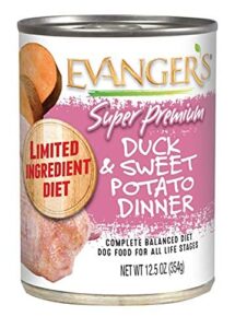 super premium duck & fresh sweet potato dinner for dogs 12.5 oz/12 pack