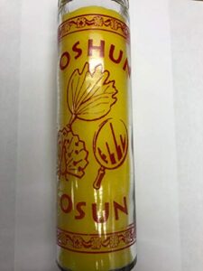 ochun oshun osun 7 day unscented candle in glass