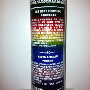 7 African Powers (Las Siete Potencias Africanas) 7 Day 7 Color Unscented Candle in Glass