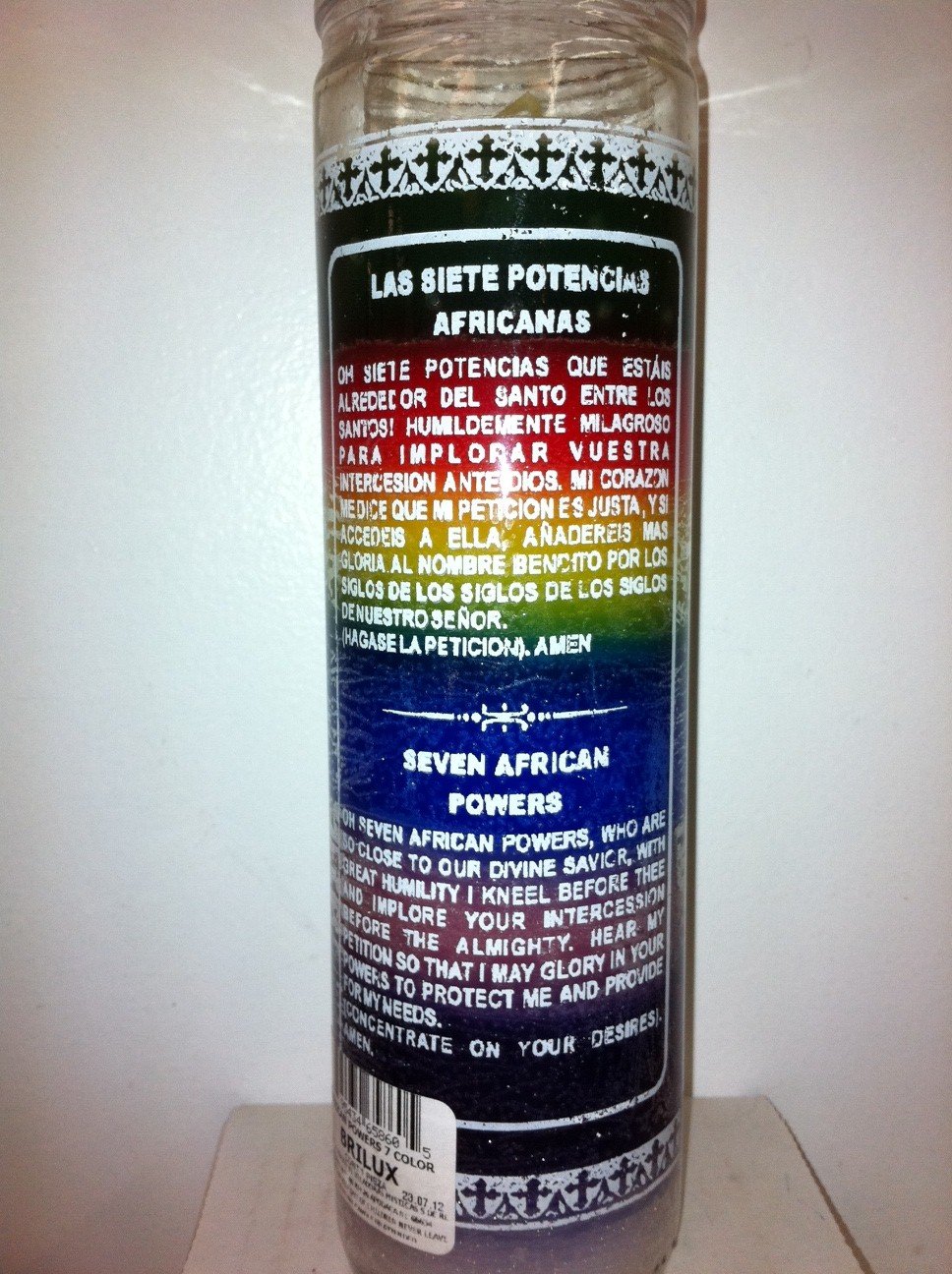 7 African Powers (Las Siete Potencias Africanas) 7 Day 7 Color Unscented Candle in Glass