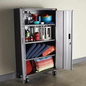 Gladiator GALG36CKXG Ready-To-Assemble Mobile Storage Cabinet 36" W x 66" H x 18" D Steel Garage Cabinet