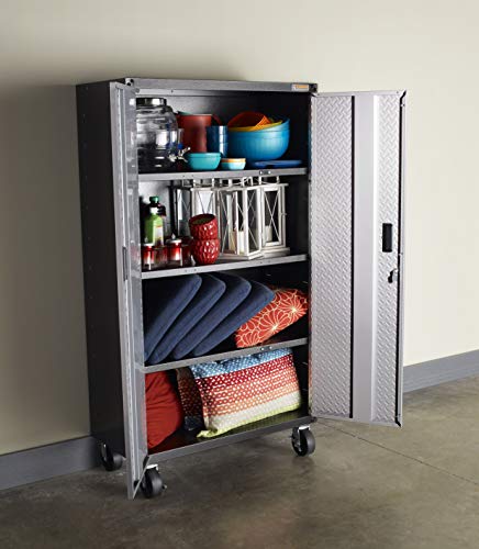 Gladiator GALG36CKXG Ready-To-Assemble Mobile Storage Cabinet 36" W x 66" H x 18" D Steel Garage Cabinet