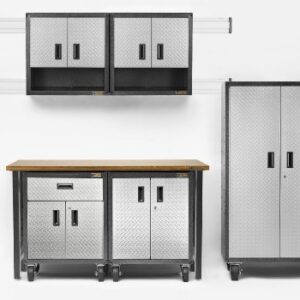 Gladiator GALG36CKXG Ready-To-Assemble Mobile Storage Cabinet 36" W x 66" H x 18" D Steel Garage Cabinet