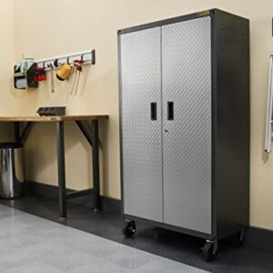 Gladiator GALG36CKXG Ready-To-Assemble Mobile Storage Cabinet 36" W x 66" H x 18" D Steel Garage Cabinet