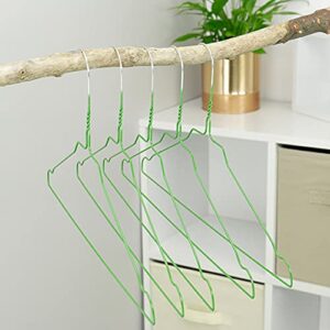 HANGERWORLD 50 Pack Multi Colored Wire Hangers - Strong 13 Gauge, 16inch Adult Size Coat Clothes Hanger