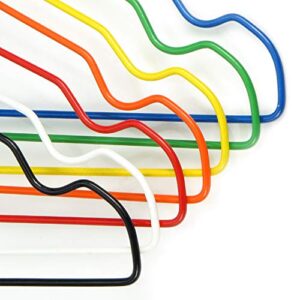 HANGERWORLD 50 Pack Multi Colored Wire Hangers - Strong 13 Gauge, 16inch Adult Size Coat Clothes Hanger