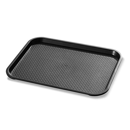 New Star Foodservice 24517 Black Plastic Fast Food Tray, 12 by 16-Inch, Set of 12