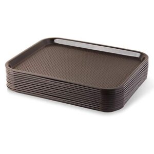 new star foodservice 24753 brown plastic fast food tray, 14 by 18-inch, set of 12