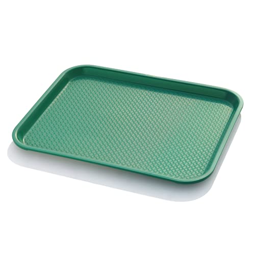 New Star Foodservice 24784 Green Plastic Fast Food Tray, 14 by 18-Inch, Set of 12