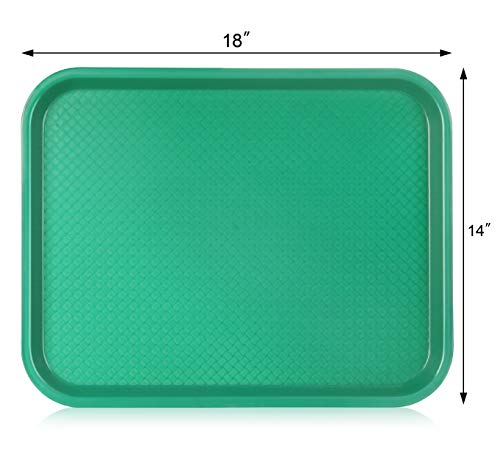 New Star Foodservice 24784 Green Plastic Fast Food Tray, 14 by 18-Inch, Set of 12