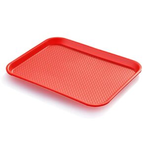 New Star Foodservice 24845 Red Plastic Fast Food Tray, 14 by 18-Inch, Set of 12