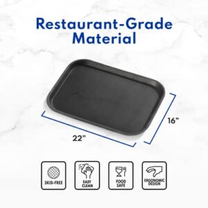 New Star Foodservice 24852 Restaurant Grade Non-Slip Tray, Plastic, Rubber Lined, Rectangular, 10-Inch x 14-Inch, Black