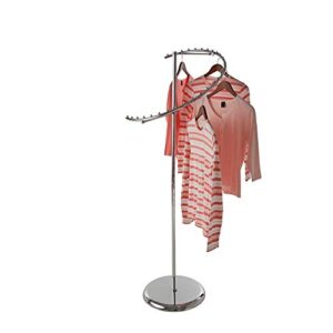 Spiral Clothing Rack 67" High with 29 Ball Stops - 26" No-Tip Base - Chrome