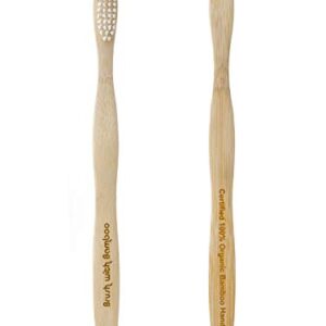 Brush with Bamboo Toothbrush with Plant-Based Bristles - 4 Pack