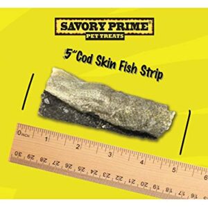 Savory Prime Cod Skin Fish Strips, 16-Ounce, No Artificial Color, All Breed Sizes (62016)