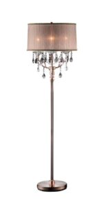 ok lighting ok-5126f ok-5126f rosie crystal floor lamp deer antler inspired, 18" x 18" x 62"