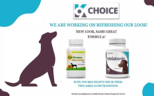 K9 Choice 5mg Melatonin Chewable Tablets - 180ct Bottle, Specially Formulated Melatonin for Dogs