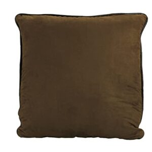 Paseo Road by HiEnd Accents | Brown Faux Leather Reversible Euro Pillow Sham, 27x27 inch, Rustic Cabin Lodge Western Euro Pillow Covers