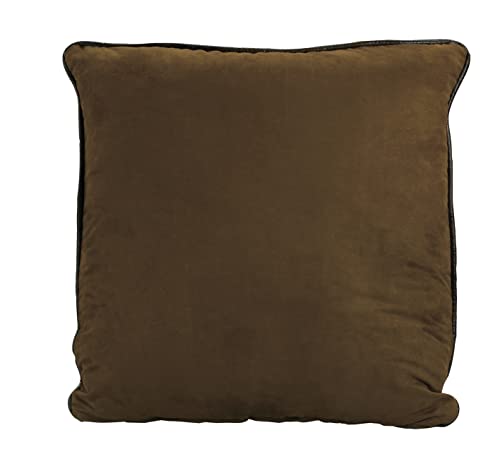 Paseo Road by HiEnd Accents | Brown Faux Leather Reversible Euro Pillow Sham, 27x27 inch, Rustic Cabin Lodge Western Euro Pillow Covers