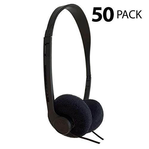 Encore ENC-06 50 Pack Budget Stereo Classroom Headphones Bulk Disposable