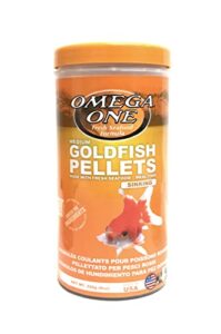 omega one goldfish pellets, sinking, 4mm medium pellets, 8 oz