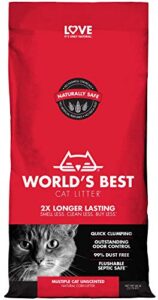 world's best cat litter, clumping litter formula for multiple cats, 28-pounds