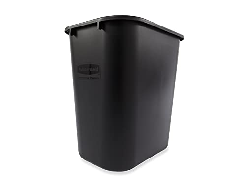 Rubbermaid Commercial Soft Molded Plastic Wastebasket, 7 Gal, Black