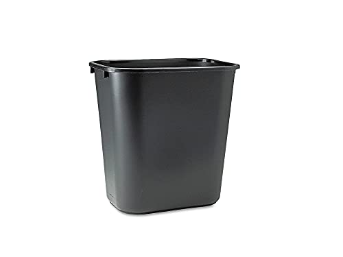 Rubbermaid Commercial Soft Molded Plastic Wastebasket, 7 Gal, Black