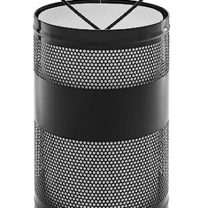 Rubbermaid Commercial Products Classic Trash Can, 51-Gallon, Stainless Steel Black, Hands-Free Indoor/Outdoor Garbage Bin for Mall/Stadium/Office/Lobby/Restaurant