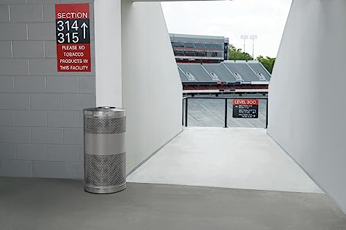 Rubbermaid Commercial Products Classic Trash Can, 51-Gallon, Stainless Steel Black, Hands-Free Indoor/Outdoor Garbage Bin for Mall/Stadium/Office/Lobby/Restaurant