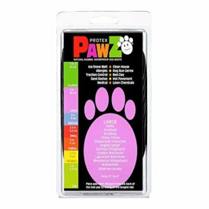 PawZ Dog Boots - Rubber Dog Booties - Waterproof Snow Boots for Dogs - Paw Protection for Dogs - 12 Dog Shoes per Pack (Black, Large)