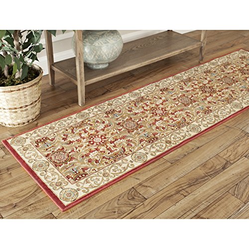 SAFAVIEH Paradise Collection Runner Rug - 2' x 7', Red, Oriental Viscose Design, Ideal for High Traffic Areas in Living Room, Bedroom (PAR08-202)