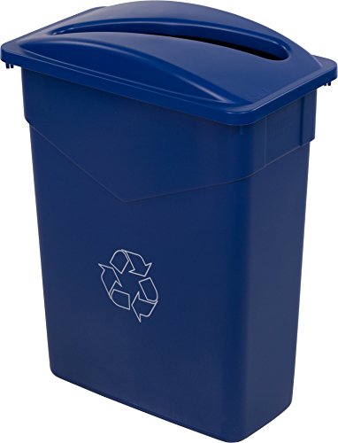 Carlisle FoodService Products 342015REC14 TrimLine LLDPE Waste Container, 15 Gallon Capacity, 10.95" Length x 20.03" Width x 24-3/4" Height, Blue